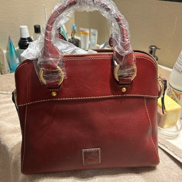 Dooney & Bourke | Bags | Dooney Bourke Red Satchel With Polished ...